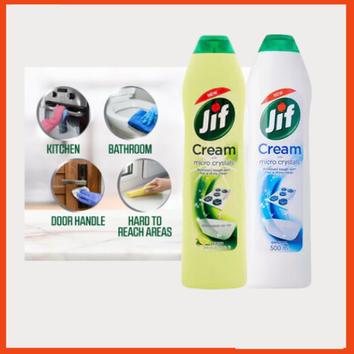 JIF Cream with Micro Crystals [500ml] Removes Tough dirt For a Shiny ...