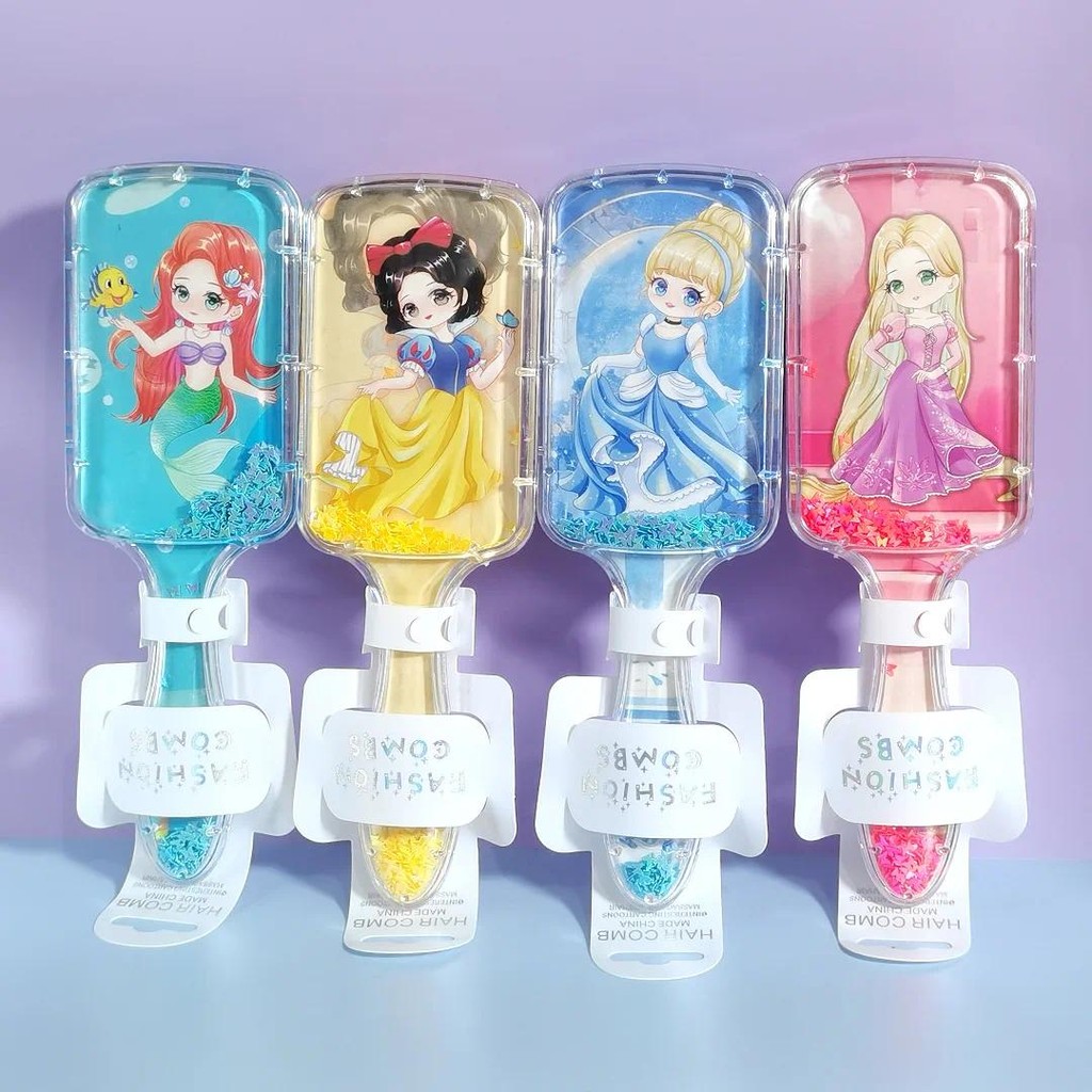 Disney Frozen Princess Elsa Comb Cartoon Snow White Mermaid Air Cushion ...