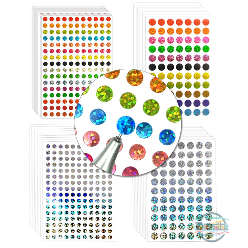 Round sticker Laser flash surface waterproof dot stickers circular ...