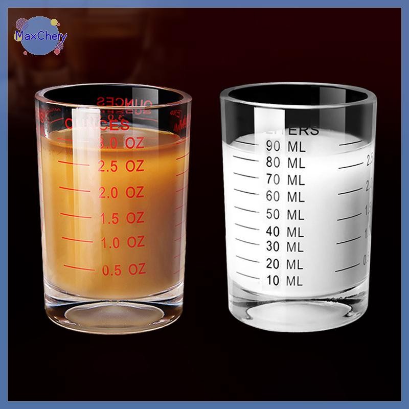 MCHY> 90/120ml Heat-resistant Glass Measuring Cup Milk Jigger Glass ...