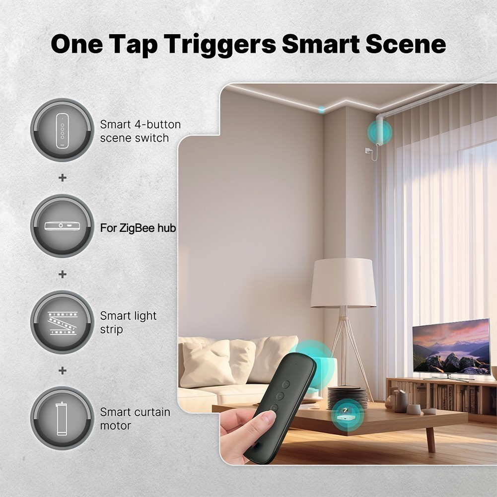 Smart Scene Controller 4 Button For ZigBee Light Switch for Automation ...