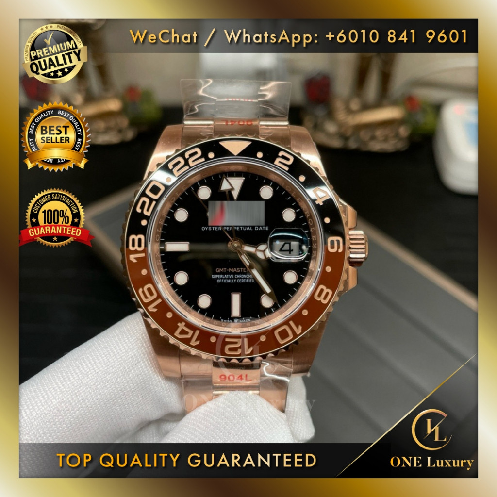 🔥SWISS TOP QUALITY🔥 GMT MASTER II “ROOT BEER” 18K EVEROSE GOLD 126715CHNR - MEN WATCH SWISS ...
