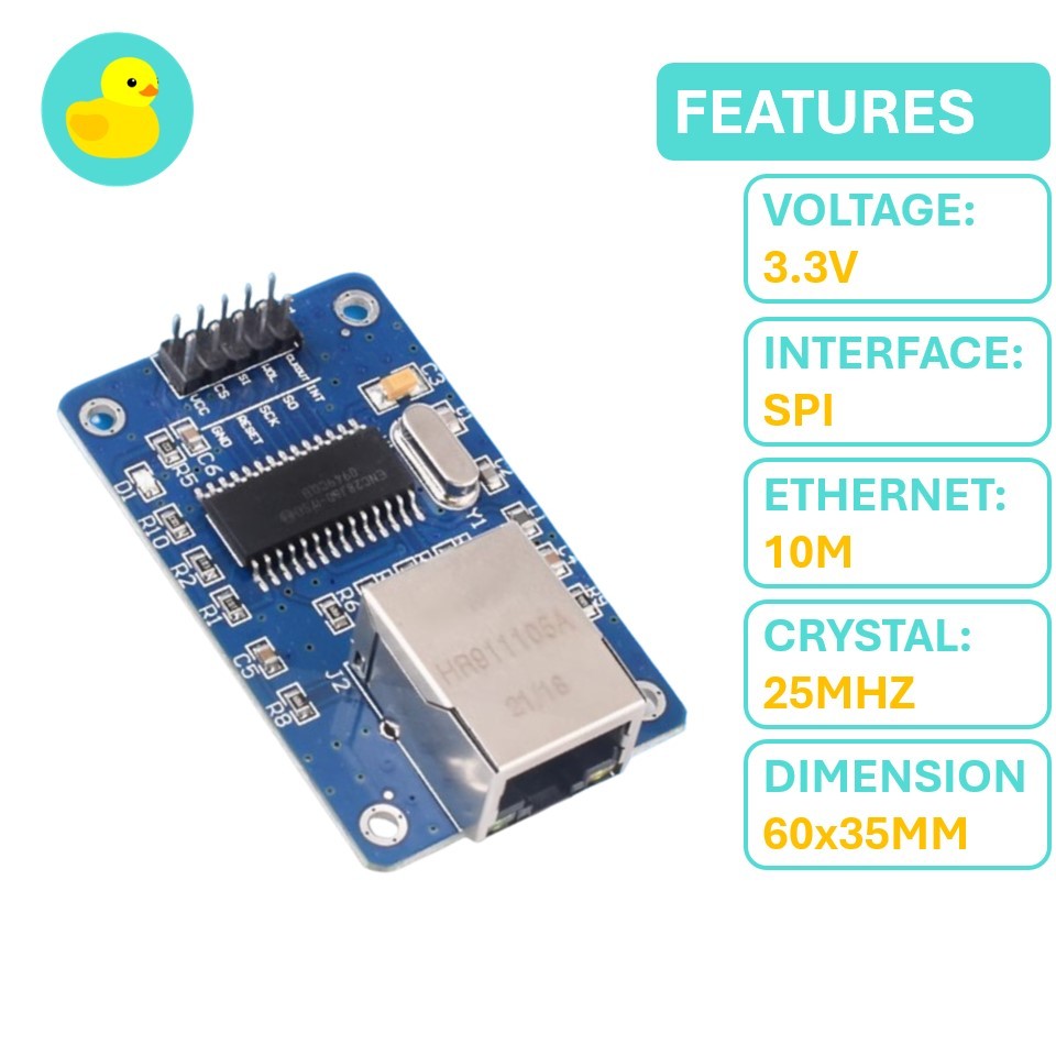 ENC28J60 Ethernet LAN Network Module With SPI | Shopee Malaysia