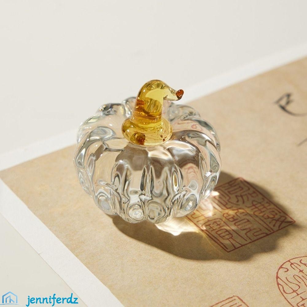 JENNIFERDZ Pumpkin Paperweight, Drawing Traditional Crystal Glass ...