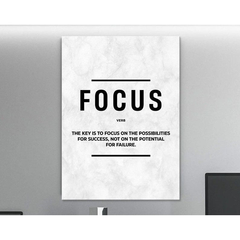 Focus Verb Definition Print Home Office Decor Entrepreneur Sign Success ...