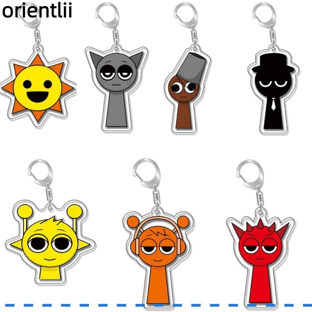 ORIENTLIIY Sprunki Keychain, Acrylic Oren Cartoon Pendant Keyring ...