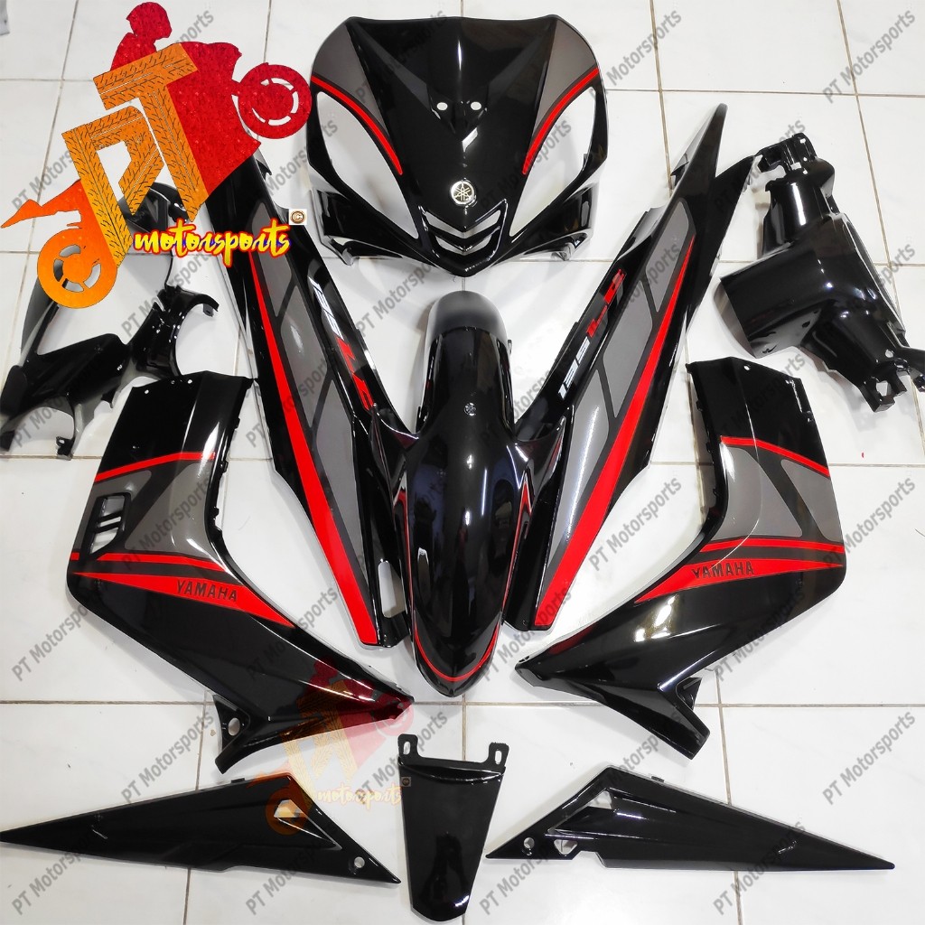 Yamaha LC 135 V1 Cover Set Black Hitam DR PURPLE RXZ ENERGY INDUCTION Black Purple Gp Blue Ysuku ...