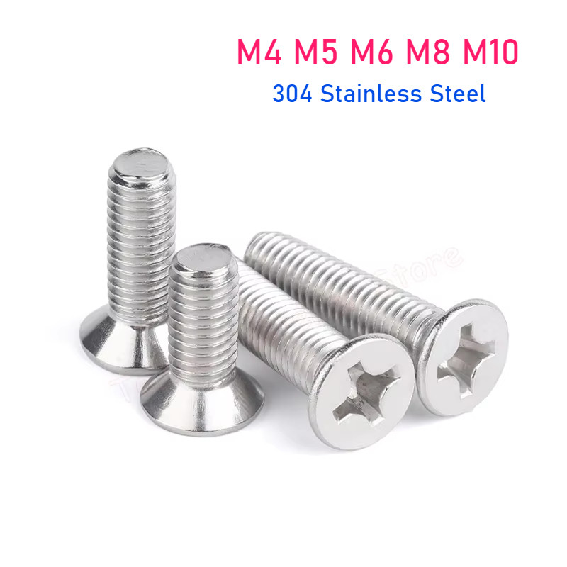 M4 M5 M6 M8 M10 304 Stainless Steel Countersunk Head Cross Phillips ...