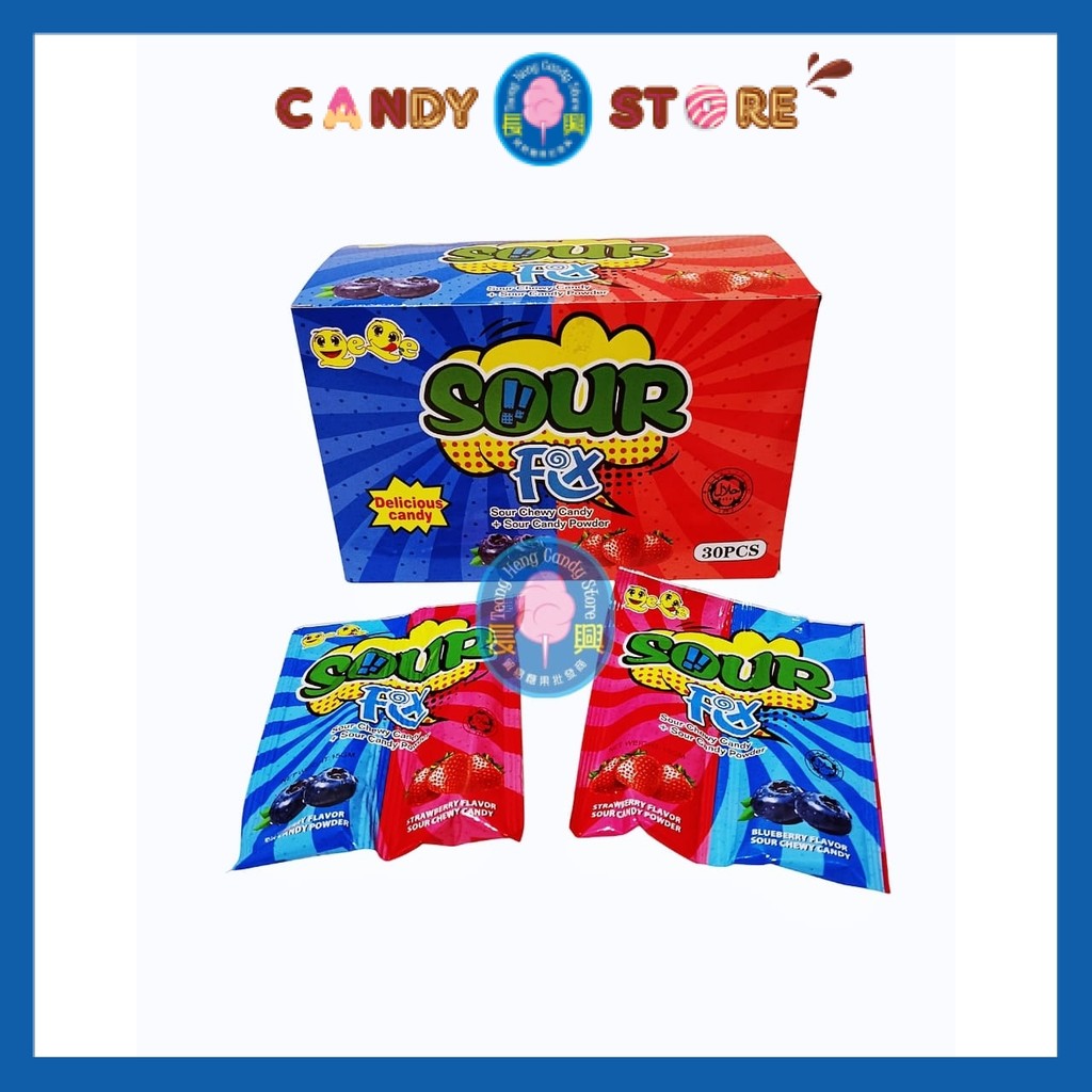 30pcs QeQe SOUR FIX (Sour Chewy Candy+Sour Candy Powder) HALAL | Shopee ...