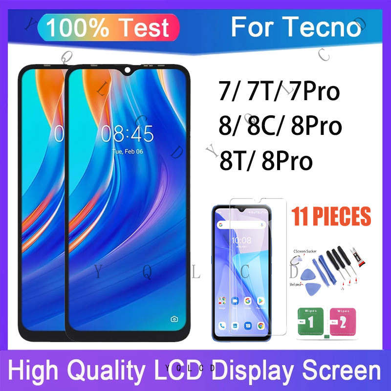 Original Tecno Spark 7 7T 7 Pro 8 8C 8P 8T 8 Pro LCD Display Touch Screen With Frame Replacement ...