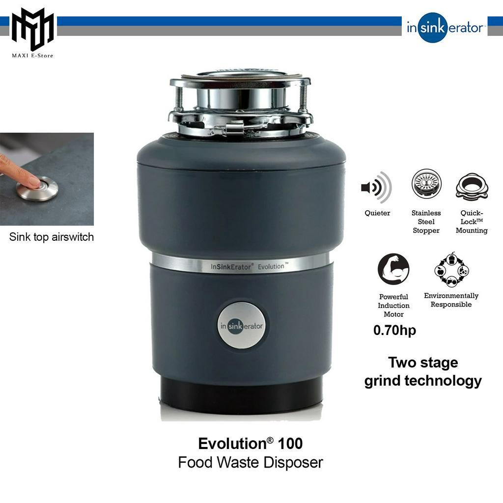InSinkErator EVOLUTION 100 / EVO 100 Sink Waste Disposer Undersink With ...