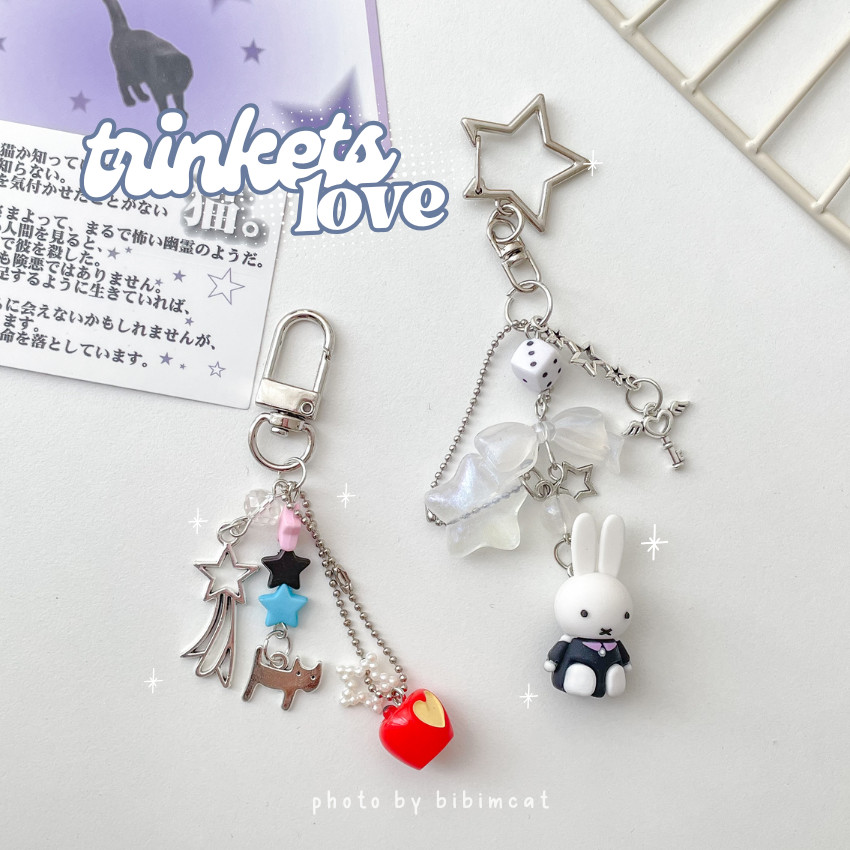 GANTUNGAN Bibimcat - Trinkets Love Keychain Miffy Cat / Cute HP ...
