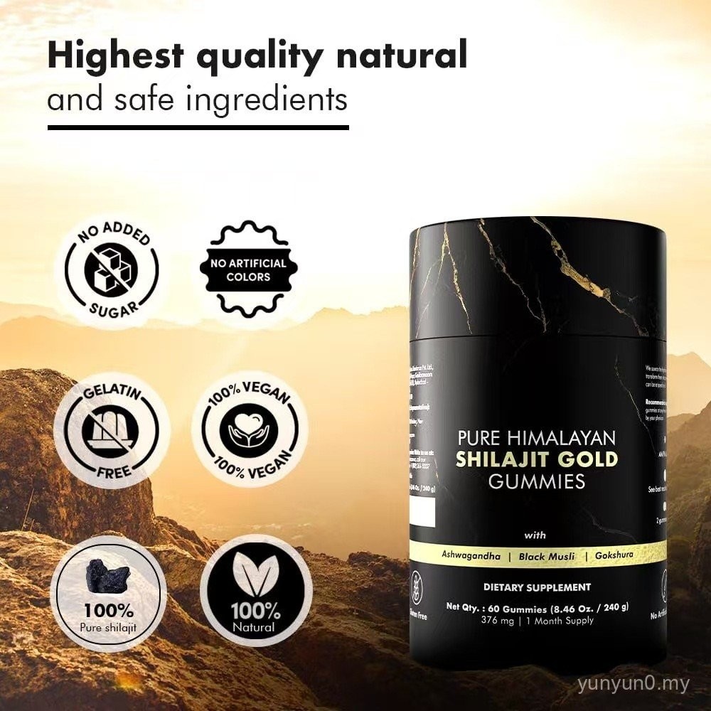 Pure Himalayan Shilajit Gummies | Dengan Ashwagandha, Gokshura & herba ...