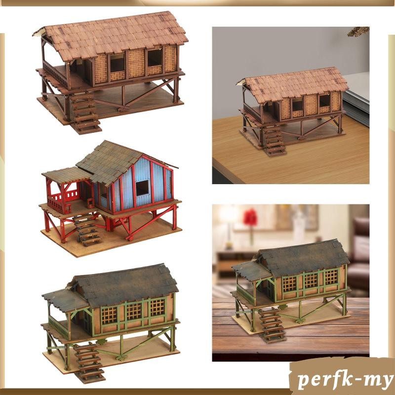 [PerfkMY] 1/72 House 1/72 House Model Kits DIY Wooden House Assemble ...