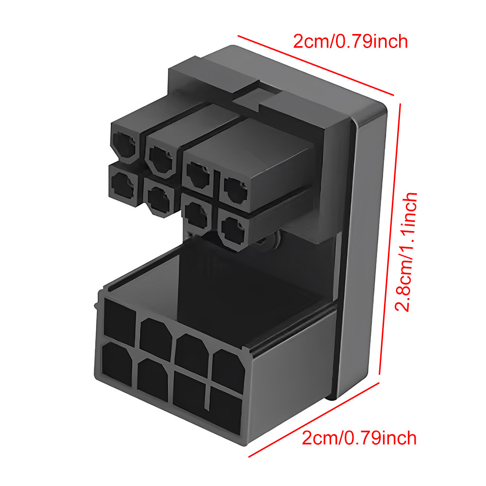 ATX 8Pin 180 Degree Angled GPU Graphics Card Power Connector Adapter ...