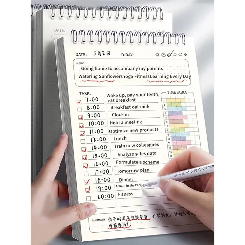 A5 Notebook Scheduler Daily Planner Do List Notepad 160 Pages Office ...