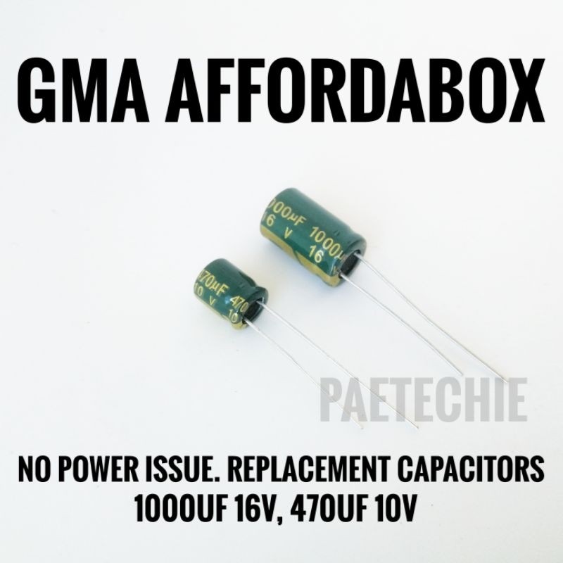 GMA Affordabox No Power DIY Repair Kit 1000uF 16V 470uF 10V High ...