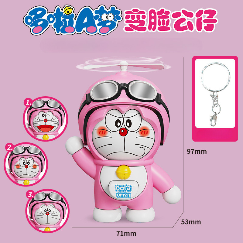 Doraemon Face Changing Doll Pendant Cartoon Gift Keychain Decompression ...
