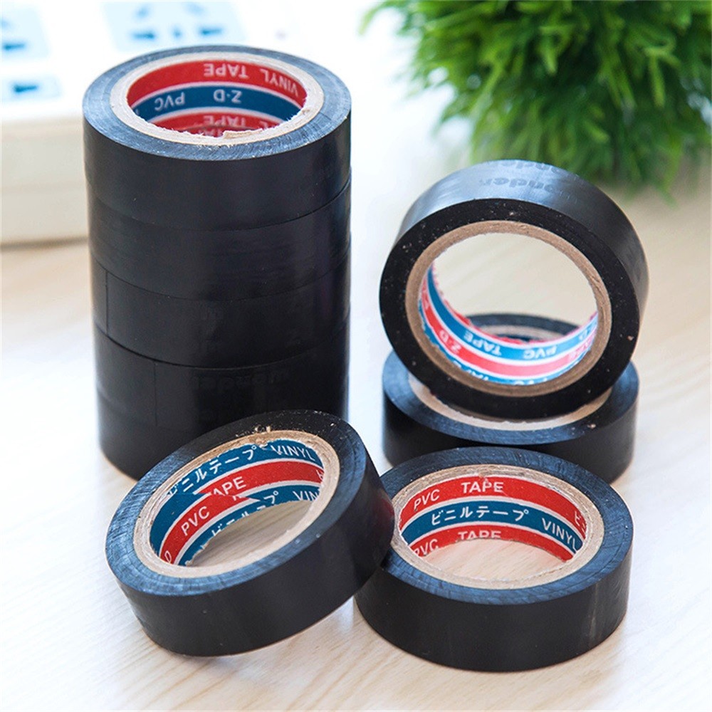 Black PVC Insulation Tape Strong Adhesive Electrical Work Wire Tape 16 ...
