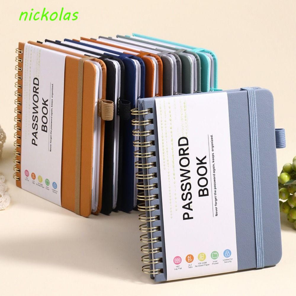 NICKOLAS Password Keeper Notebook, Coil Book A6/B6 Size Pocket Password ...