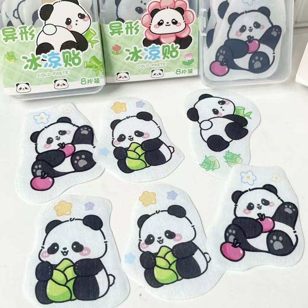 Cute Panda Cooling Stickers Relieve Heat Cooling Cooling Cartoon Ice ...