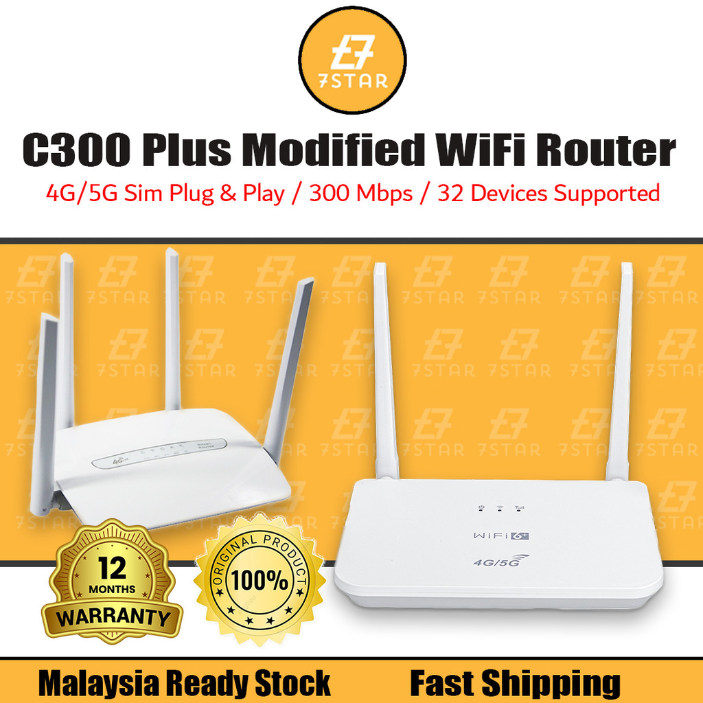 7 Star C300 Plus Modified Modem Unlimited Data Hotspot Wireless Router WiFi 4G5G All Operator ...