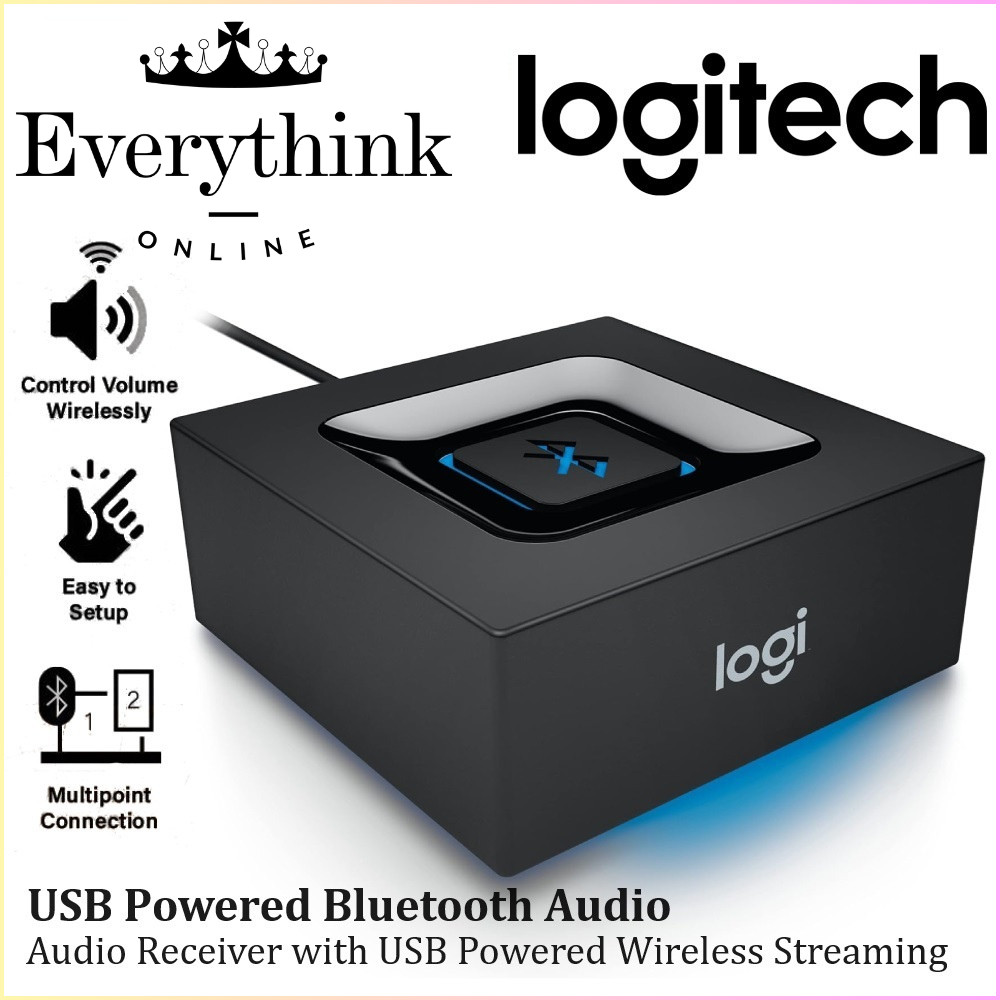 LOGITECH BLUETOOTH AUDIO RECEIVER USB POWERED WIRELESS STREAMING WITH ...