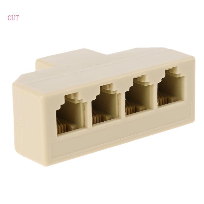 Best Phone line Splitter RJ11 Wall Plate Male Plug to 4 RJ11 Female ...