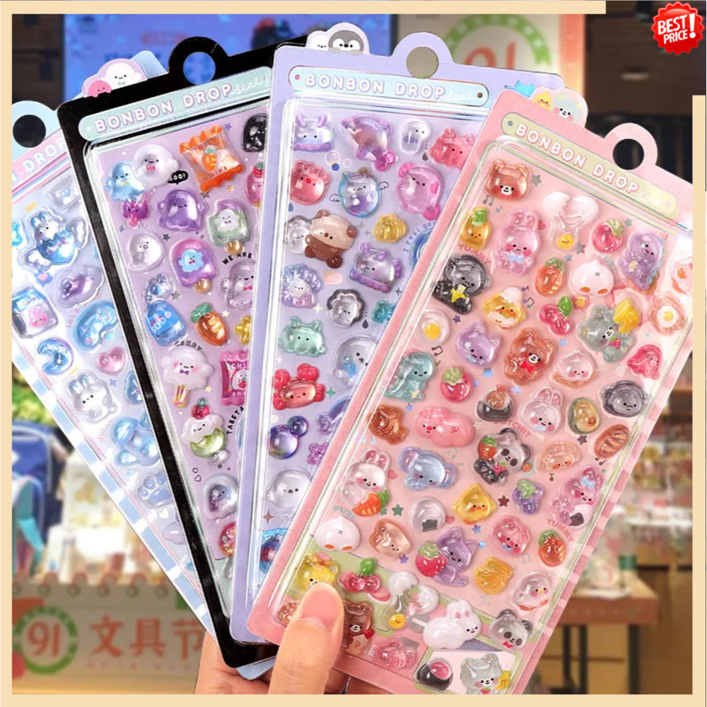 3D Relief Stickers Scrapbooking Creative Candy Ghost Rabbit Drop DIY ...