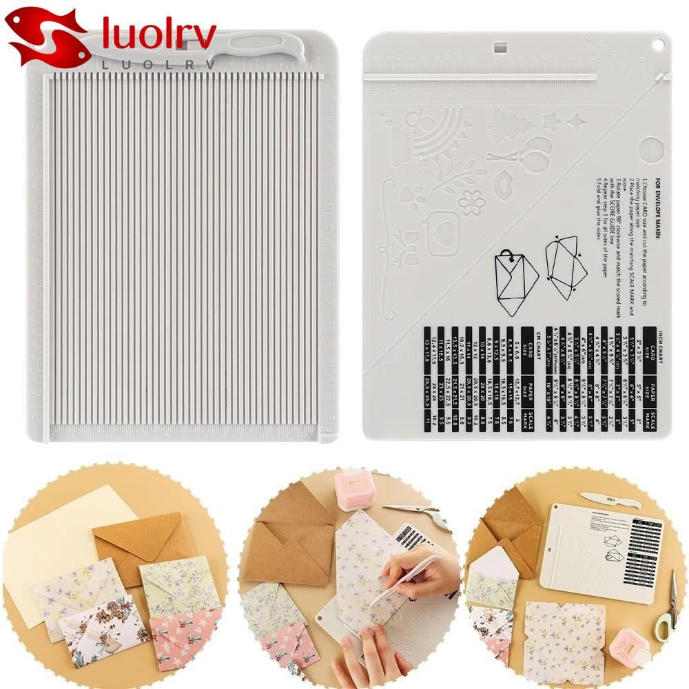 LUOLRV Paper Trimmer Scoring Board, with Measuring Grid DIY Gift Box ...