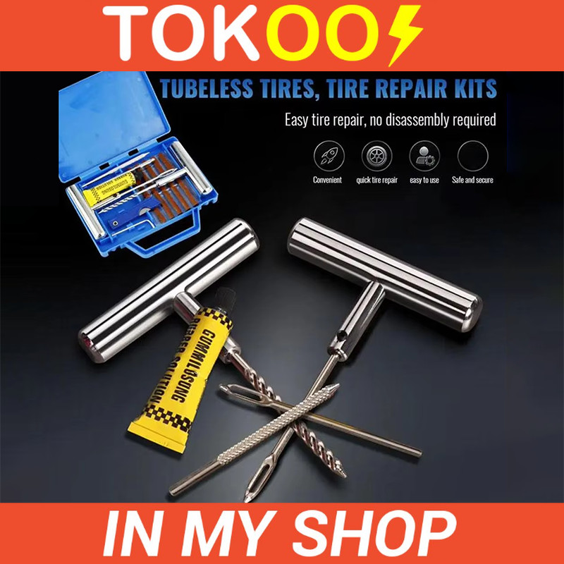 Auto Tire Repair Kit Heavy Duty Tubeless Tire Car Van Motorcycle ...