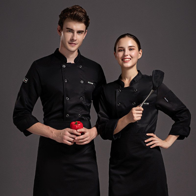 Chef Uniform Long Sleeve Men Woman Kitchen Restaurant Cook Chef Jacket ...