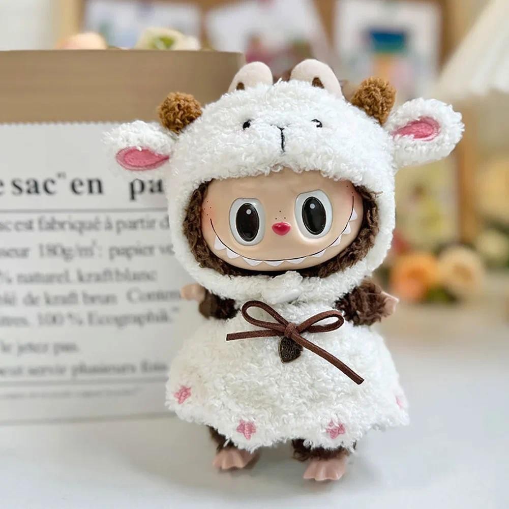 17cm Cute Mini labubu Outfit Accessories Labubu ropa Little Sheep Bib ...