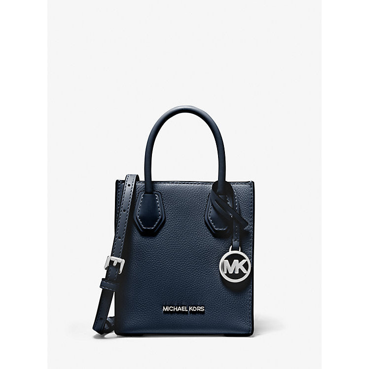 MK Mercer Extra-Small Pebbled Leather Crossbody Bag In Navy (35H1SM9C0L ...
