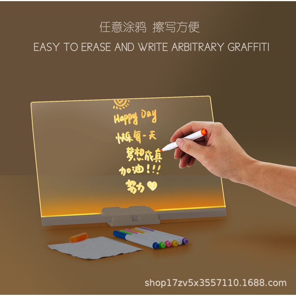 Diy diy Acrylic Fluorescent LED Light Board Luminous Writing Message ...