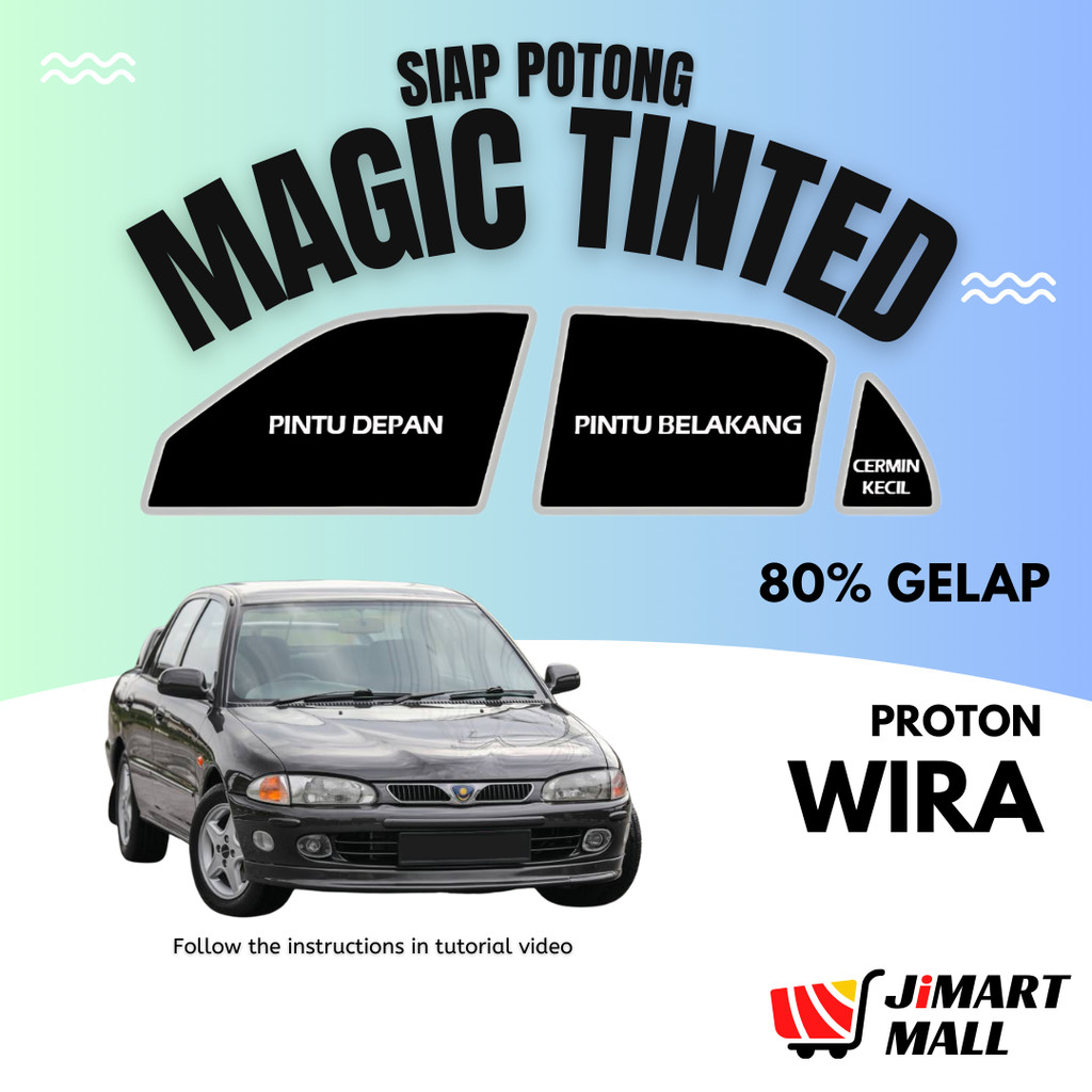 SIAP POTONG WIRA MAGIC TINTED Film Solar PRECUT Window DIY Tint Cermin ...