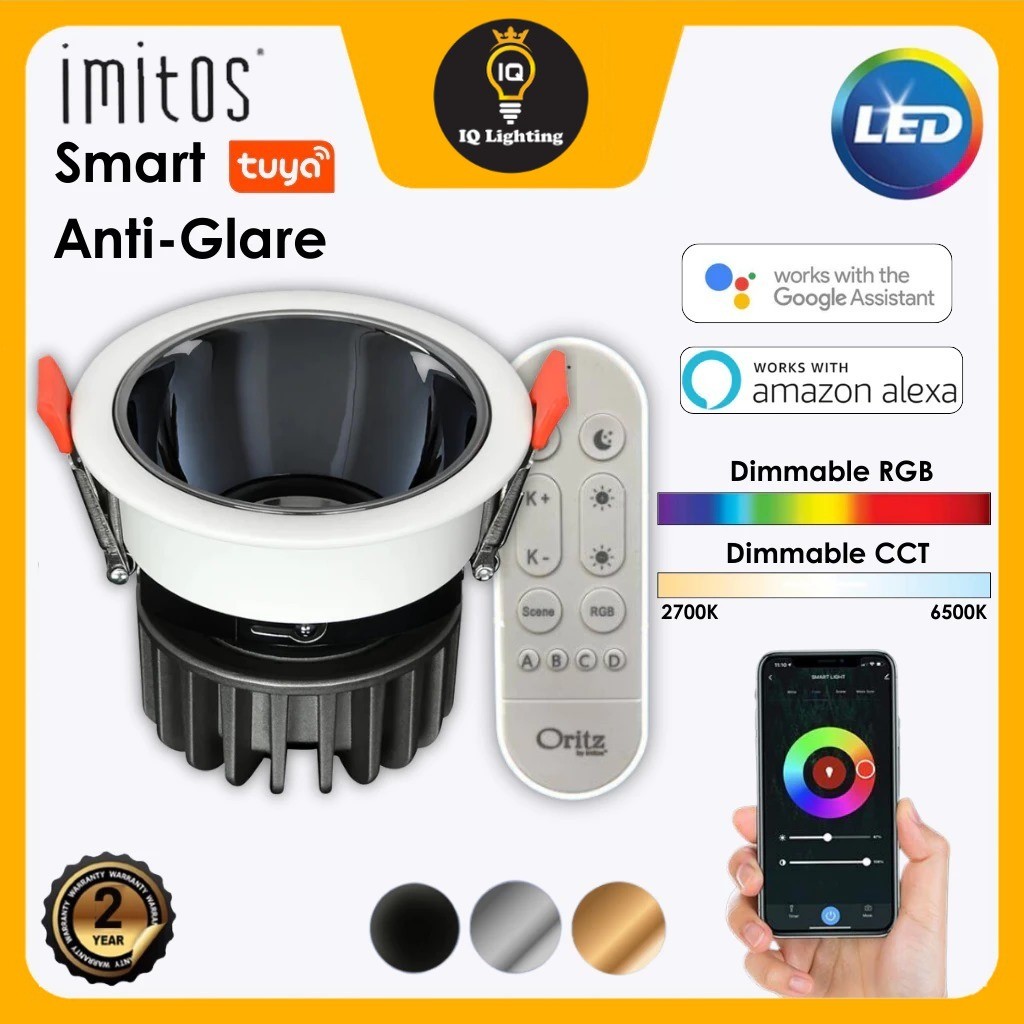 🔥Smart Anti Glare🔥 12W RGB LED Eye ball Recessed Spotlight LED Eyeball ...