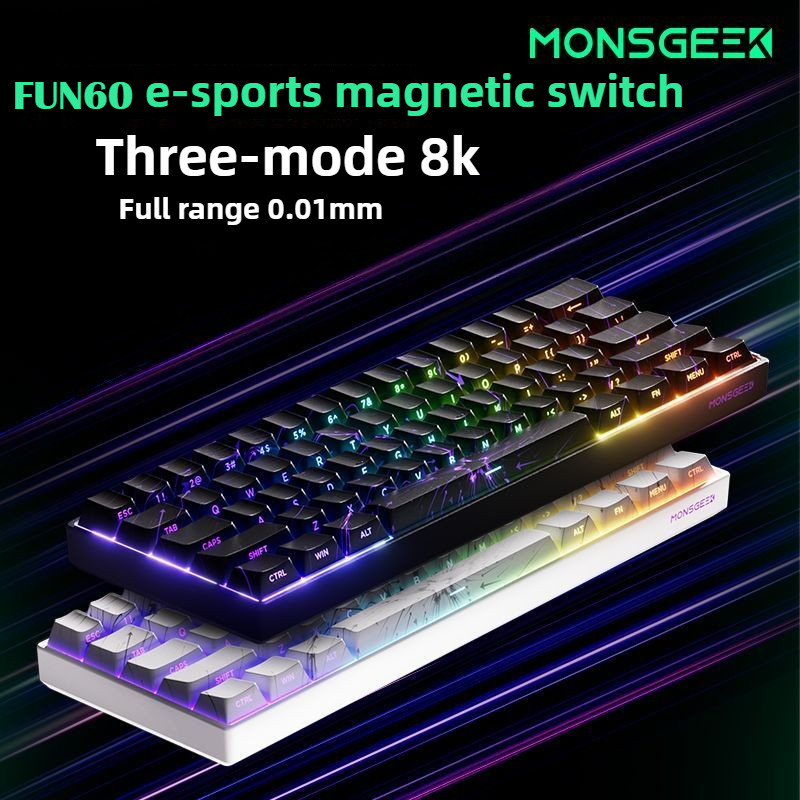 FUN60 Pro / Max Game Magnetic Switch Keyboard Rapid Trigger 8K Polling Rate Mechanical Keyboard ...