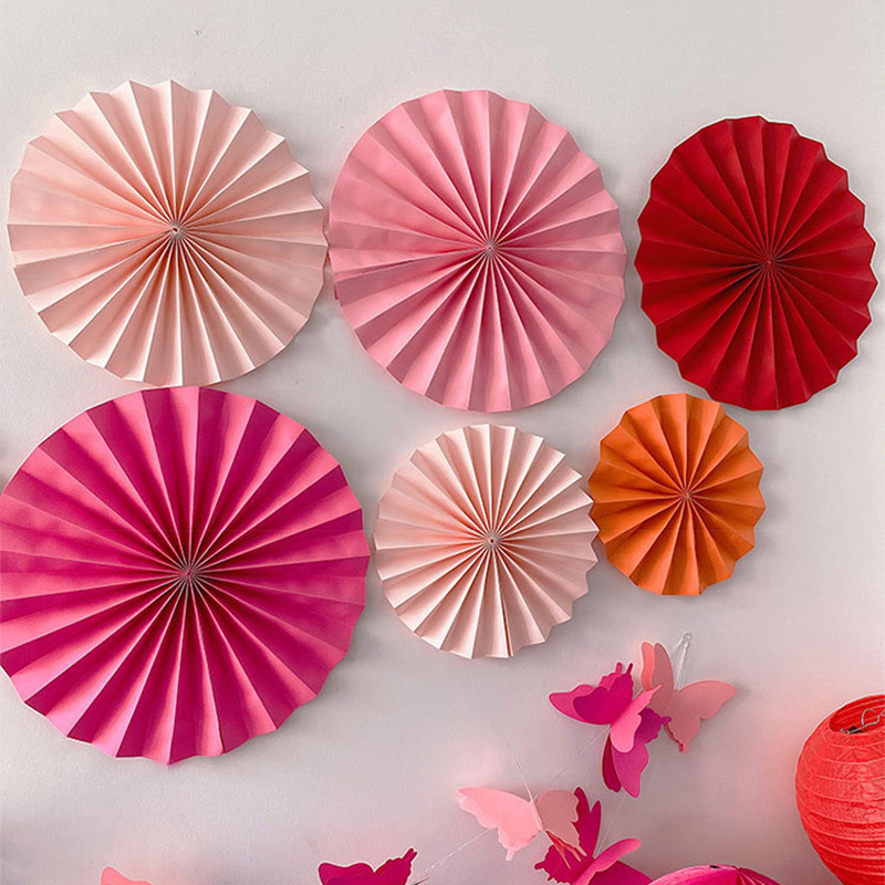 Wedding Paper Fan Flower DecorationFor Round Shaped Folding Fans Wall ...