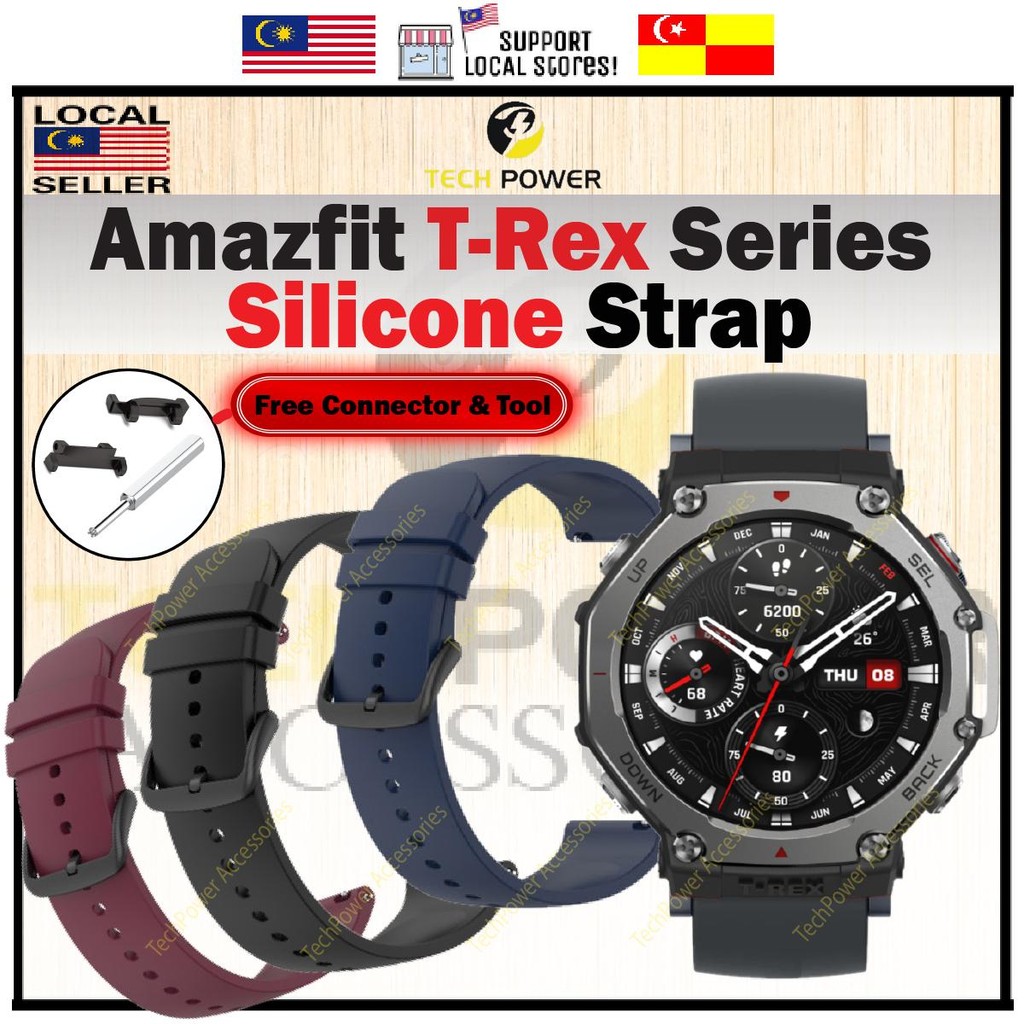 Amazfit T-Rex 3 /Amazfit T-Rex 2 Strap Silicone Strap 22MM, Tali Jam ...