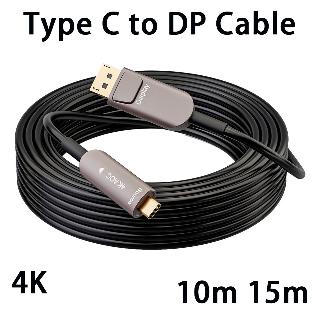 10m 15m Type C To DP Cable Fiber Optic Cable HDR 4K 60Hz USB C Male To ...