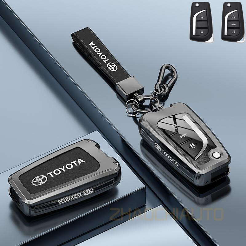 Key Case Case Metal Key Fob Shell Keychain For Toyota Yaris Hilux ...