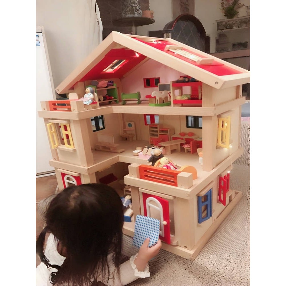 Children's educational DIY wooden house girl play house wooden house ...