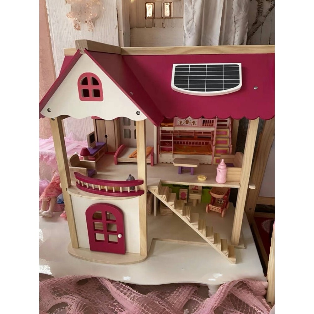 Princess toy house doll house wooden hut baby play house toys diy ...