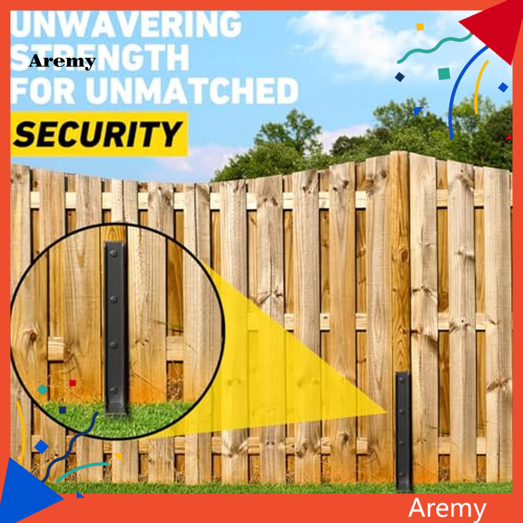 AREM Fence Post Reinforcement Stake Fence Post Ground Spike Steel Fence ...
