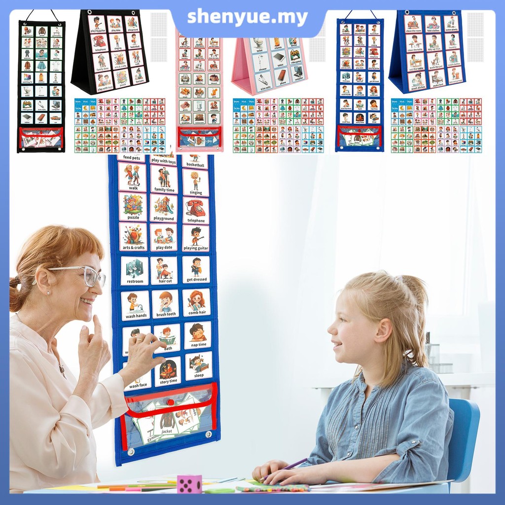 Kids Visual Schedule Calendar Chart Hanging Daily Chore Routine Chart ...