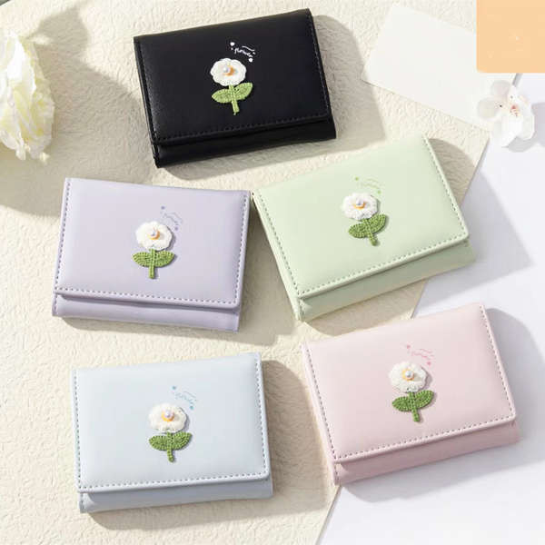 beg duit wanita dompet Versi Korea bunga sulaman segar kecil dompet ...
