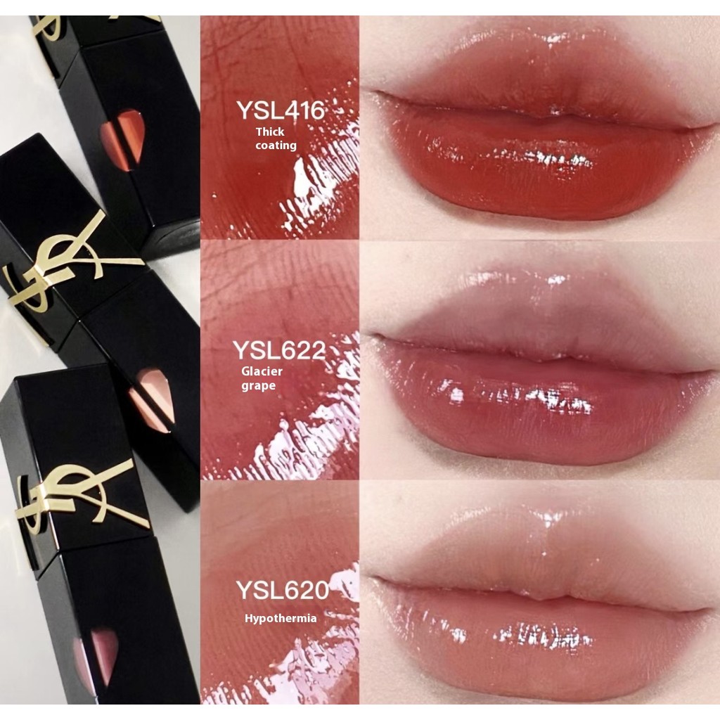 YSL Saint Laurent New Black Tube Love Lip Glaze 620 610 Ice Oolong 416 Rotten Tomatoes 440 407 ...