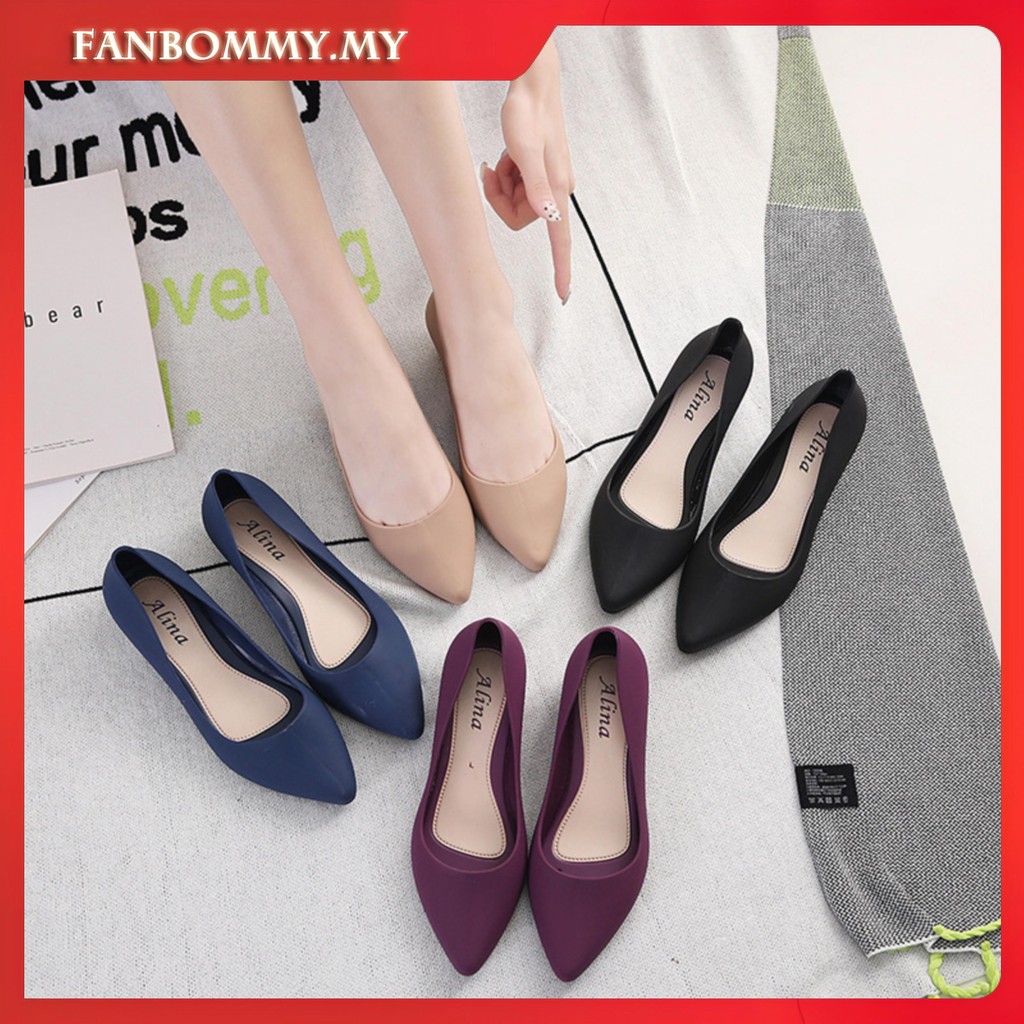 Closed toe wedge hidden heel waterproof fashion jelly pumps rubber ...