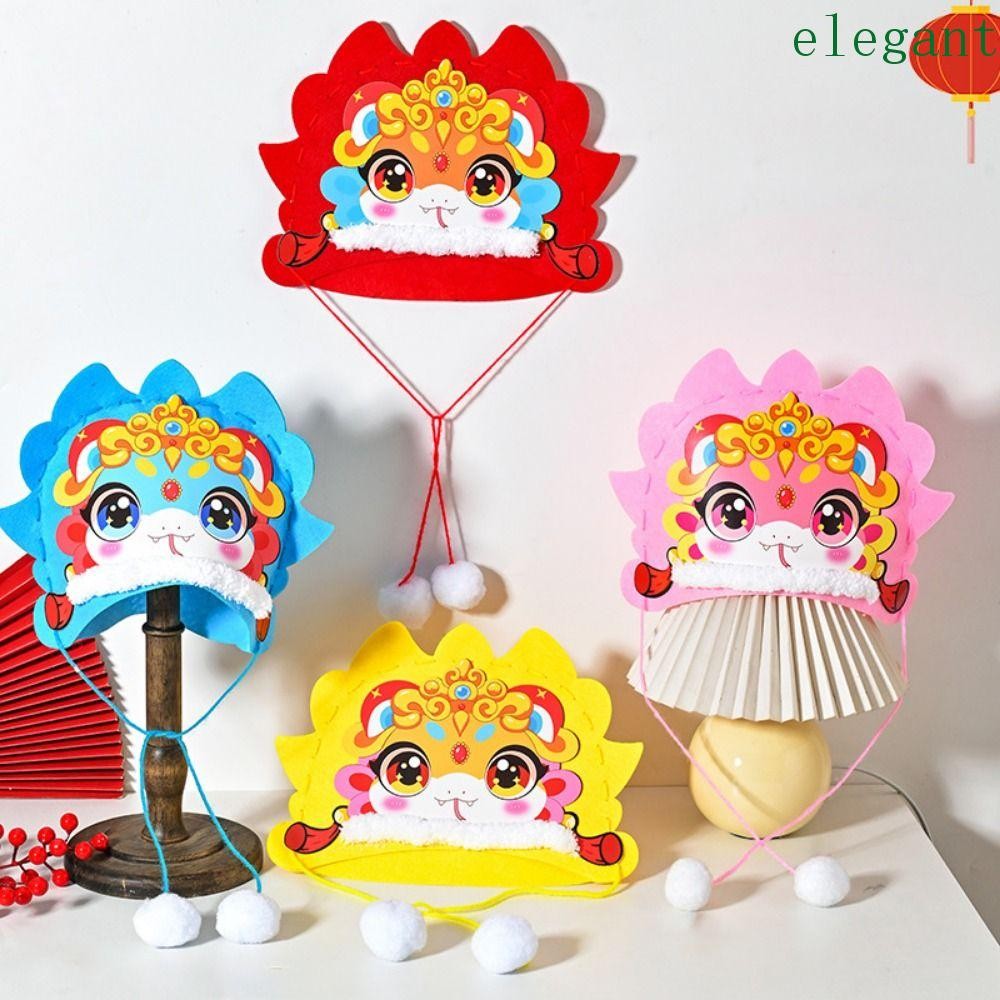 ELEGANT Chinese New Year Hat, Hand Assembly Chinese Style Cartoon Snake ...